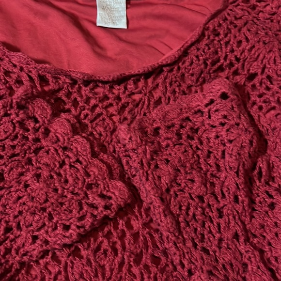 Spiegel | Dresses | Vintage Spiegel Maroon Crochet Maxi | Poshmark